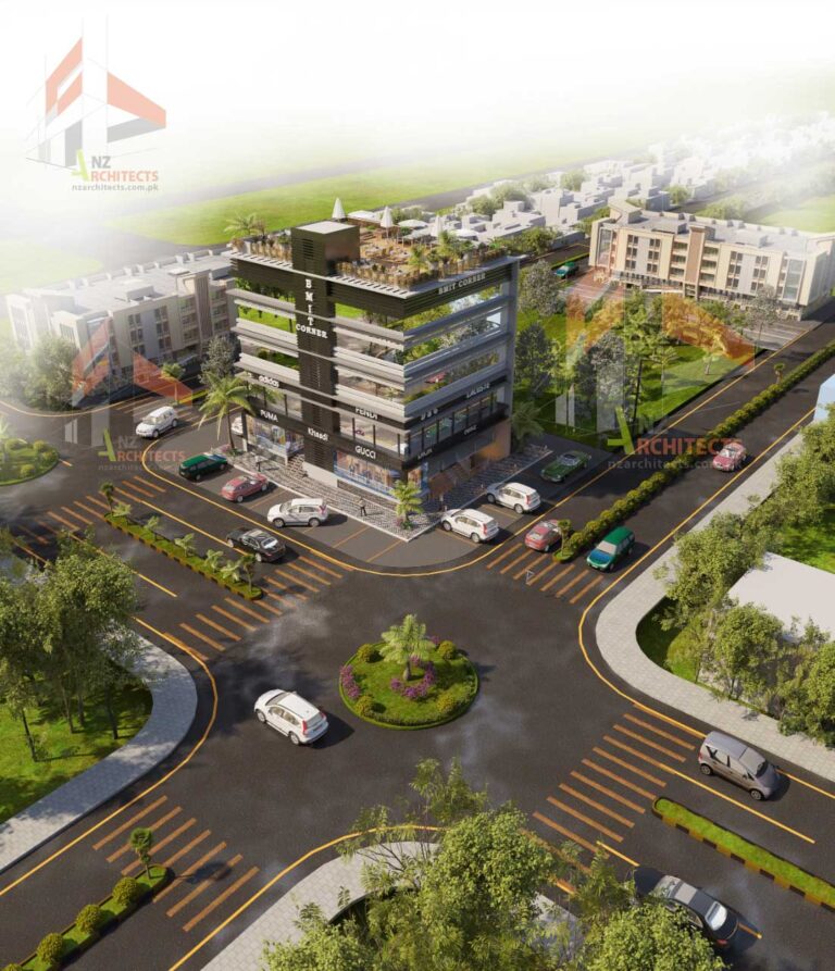 Modern Commercial Plaza Design - BMIT Corner - Mumtaz City
